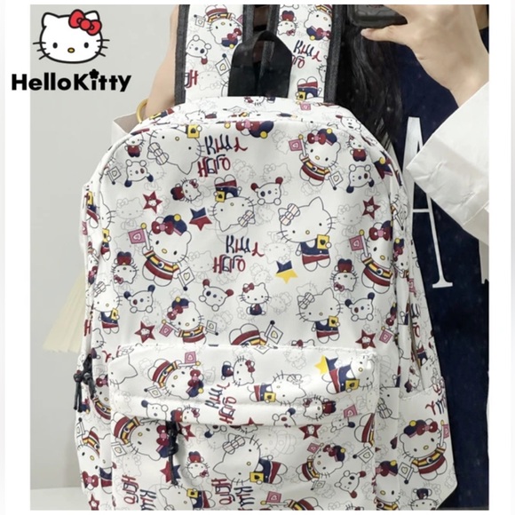 Hello Kitty | Bags | New Hello Kitty Large Size Stars Graffiti Backpack ...